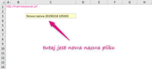 Zapisz plik pod nazwą wskazaną w komórce (VBA) - Malinowy Excel